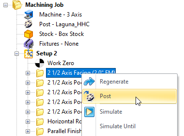 MILL Module > Post Processing Machining Operations